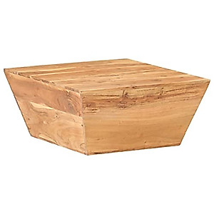 QJBSAVVA Coffee Table V-Shape 26"x26"x11.8" Solid Acacia Wood,Bedside Tables Side Tables End Tables Entrance Tables Suitable for Meeting Rooms, Reception Rooms, Offices