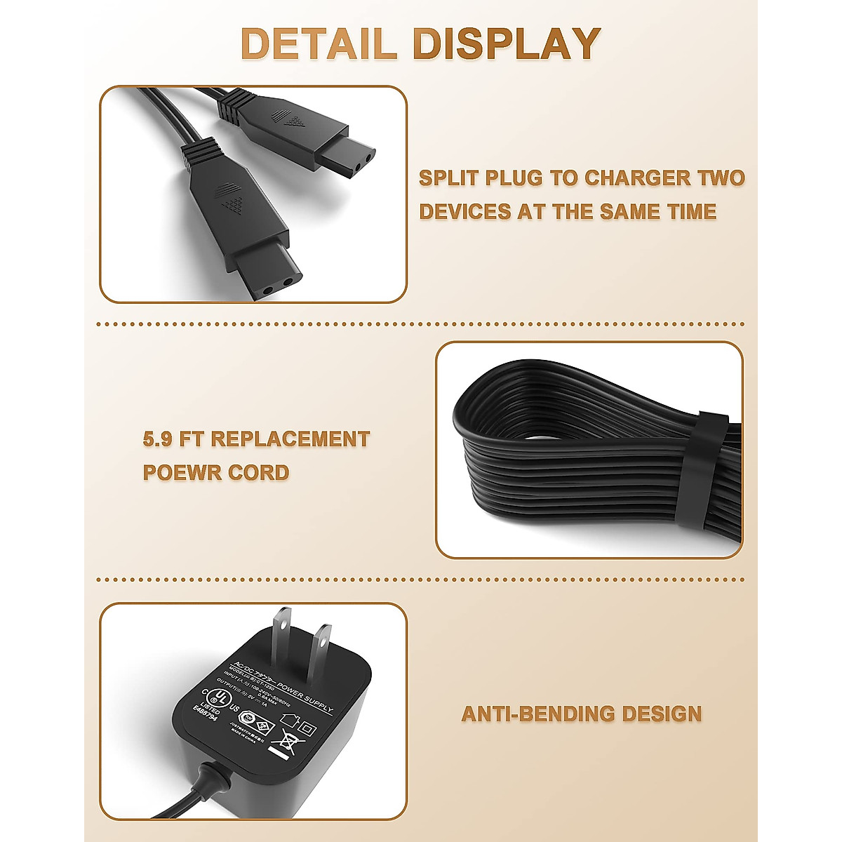 Replacement for SportDog 5V Charger for Sportdog Charger Replacement Charger SD-425, SD-425S, SD-425CAMO, and SD-825 Collar Receiver and Remote Trainer…
