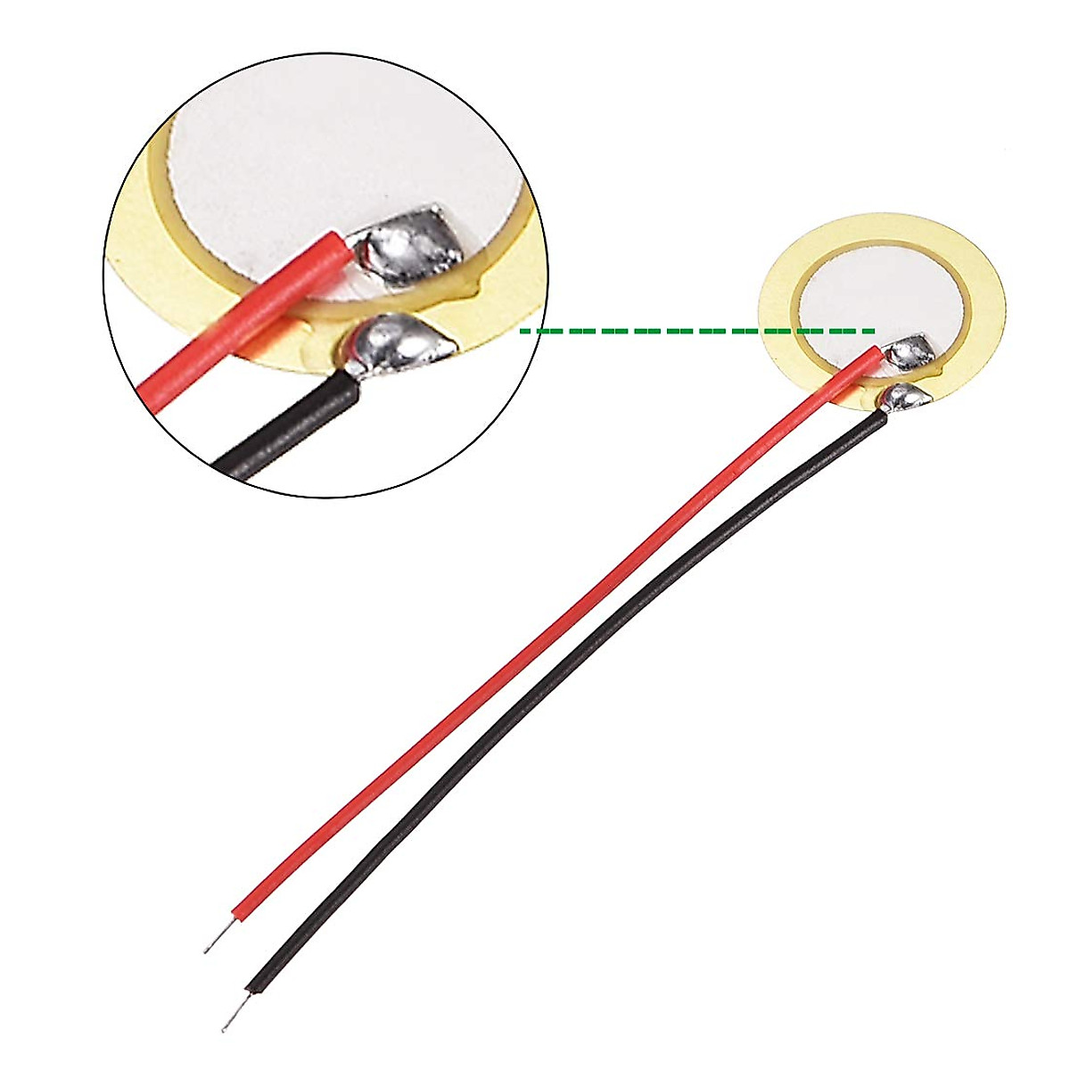 uxcell 5 Pcs Piezo Discs 15mm Acoustic Pickup Transducer Microphone Trigger Element CBG Guitar