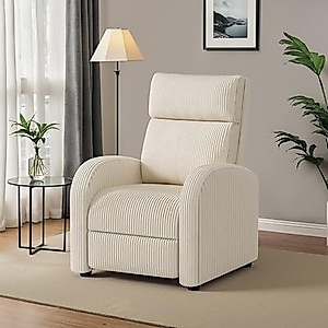 YESHOMY Recliner Chair for Adults, Adjustable Modern Single Sofa with Padded Seat Backrest for Living Room, with Lumbar Support, Beige