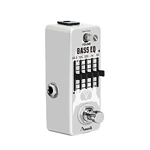 Amuzik Bass EQ Pedal 5 Band Equalizer Pedals For Bass Guitar With 5 Band Graphic Mini Size Full Metal Shell True Bypass, LEF-317B