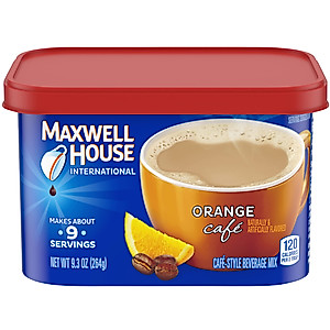 Maxwell House International Orange Cafe Instant Coffee (9.3 oz Canisters, Pack of 4)