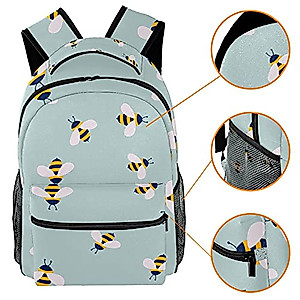 Niaocpwy Cute Cartoon Bee Backpack For Middle School Student, Durable Daypack With Adjustable Strap