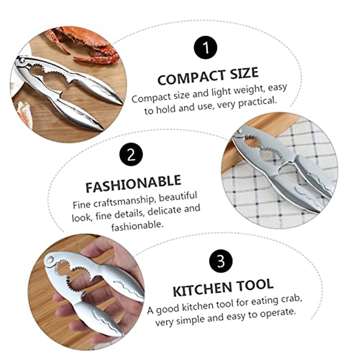 BESTonZON 1pc Crab Claws Nut Opener Lobster Knife Seafood Tool Kit Practical Crab Grip Zinc Alloy Crab Clamp Eating Crab Grip Zinc Alloy Sheller Eat Crab Silver Nut Crab Grip Kitchen Gadget