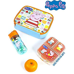 Peppa Pig Lunch Bag Set (Lunch bag, 430ml BPA Free Bottle & Lunch box)
