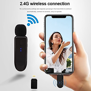 GreenByte Wireless Lavalier Microphone for USB c Android Phone iPhone iPad for Recording YouTube Facebook Live Stream Vlog Interview-Auto Sync Noise Reduction Plug & Play