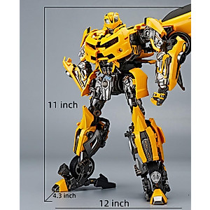 Lcfd Alloy Deformation Car Toys, 11 inch Big Size Movie Version, Manual Deformation Car Model Robot Toy, Action Figures,Exquisite Packaging, Gift for Fans (Bee Robot)