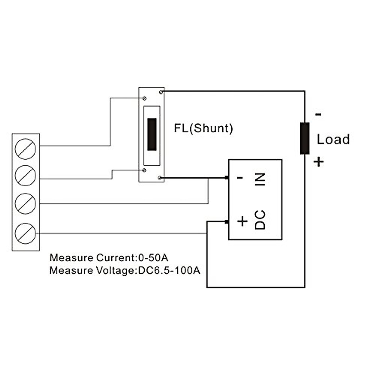 DROK® Small Digital Multimeter, DC 6.5-100V 50A Voltage Amperage Power Energy Meter DC Volt Amp Tester Watt Meter Gauge Monitor LCD Digital Display with Blue Backlight with 50A/75mV Shunt