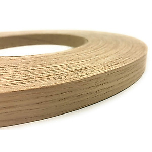 Edge Supply White Oak 2" x 25' Roll Preglued, Wood Veneer Edge Banding, Iron on with Hot Melt Adhesive, Flexible Wood Tape Sanded to Perfection. Easy Application Wood Edging. Made in USA