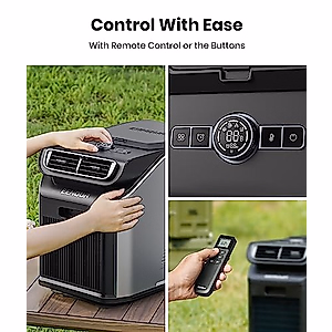 EENOUR PA600 Portable Air Conditioners, 6000BTU Fast Cooling AC with 7 Fan Level, Dehumidifier & Sleep Modes, 8H Timer, Remote Control, 48V DC for Truck Van Life Camping Room, Off-grid and Power Outages