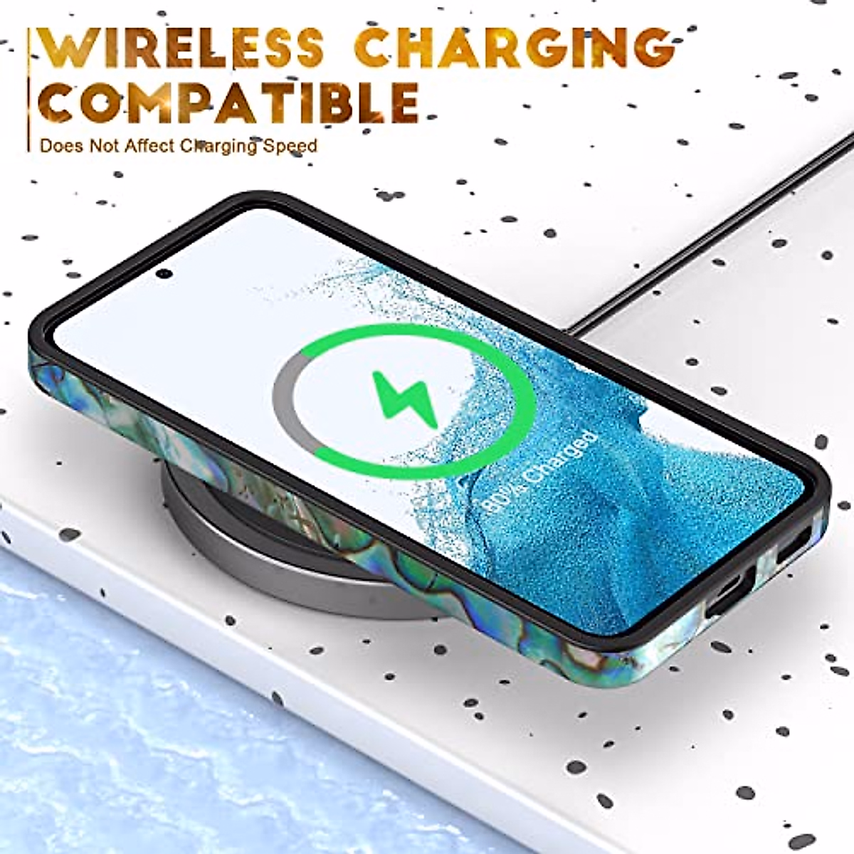 ZADORN for Samsung Galaxy S22+ Plus Case,Durable Soft Silicone TPU Cover for Women Girls,Slim-Fit Scratch Resistant Shockproof Protective Phone Case for Galaxy S22 Plus 6.6",Green Oyster Shell