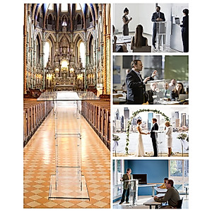 KSacry Acrylic Clear Podium Stand with Storage Shelf,Plexiglass Pulpits for Churches,Conference,Speeches,Weddings,Classroom,Professional Presentation Podiums (23.6" L X 17.7" W X 47" H, Transparent)
