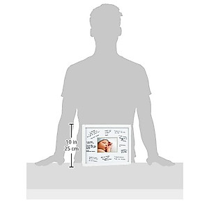 Pearhead Signature Frame Guest Book – Perfect for Any Baby Registry, Includes Mat for Guests to Leave Well-Wishes– Great for Celebrating Baby Showers, Birthdays or Any Special Event, White