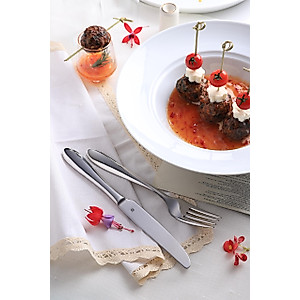 DANIALLI Modern Razzoli Silverware Set - 18/10 Stainless Steel Flatware Set for Elegant Dining - Dishwasher Safe Cutlery Set (60-Piece)