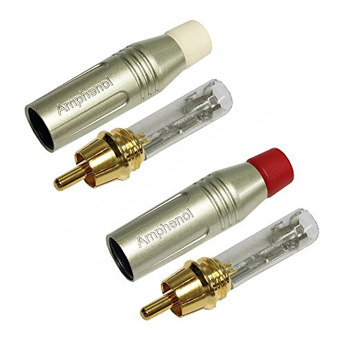 8 Foot RCA Cable Pair - Gotham GAC-4/1 (Black) Star-Quad Audio Interconnect Cable with Amphenol ACPR Die-Cast, Gold Plated RCA Connectors - Directional