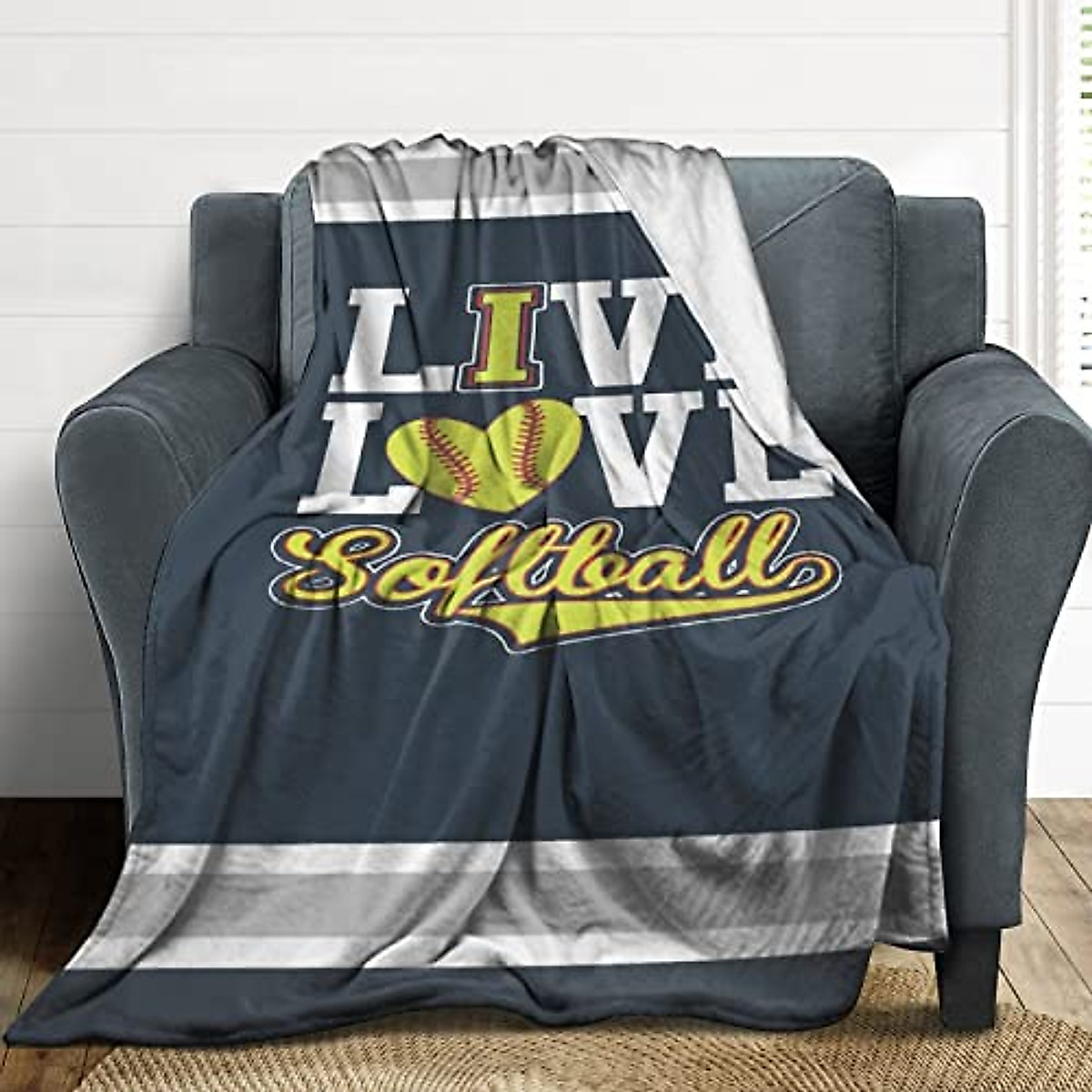 Feim-AO Ive Love - Softball Home Blanket Anti-Static Nap Blanket Luxury Velvet Fleece Blanket Thermal Throw Sleeping Blankets for Sofa Bed Couch