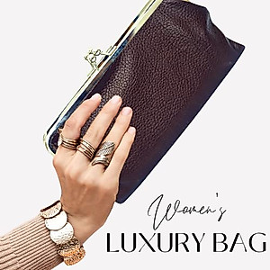 NGIL Double Frame Vintage Style Clutch Purse Wallet (HOTPINK)