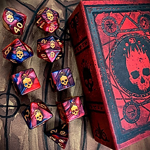 Infinite Black Elder Dice: Mark of The Necronomicon (Red/Blue)