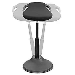 VIVO Sit Stand Perch Stool for Home and Office, Non-Slip Wobble Desk Chair, Adjustable Standing Bar Stool, Active Sitting Balance Chair with Padded Seat, Black, CHAIR-S01P