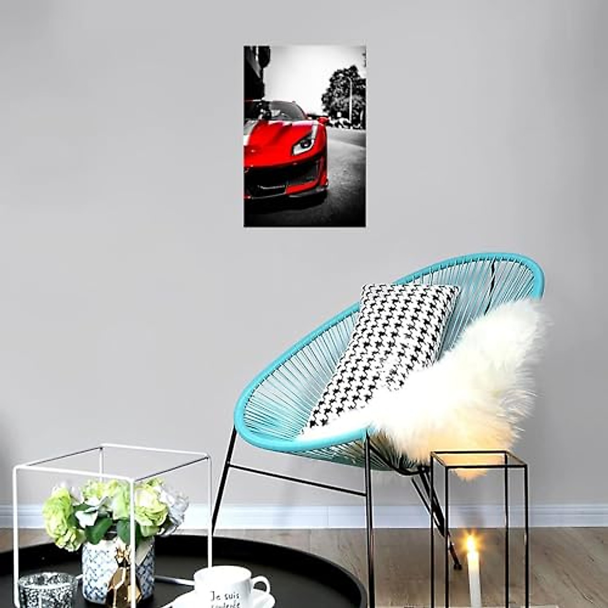Car Poster Ferrari F40 Supercar Posters Racing Car Canvas Wall Art For Boy's Bedroom SuperCar Wall Decor Unframe-style 12x18inch(30x45cm)