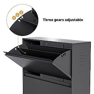 WIILAYOK Shoe Cabinet - Freestanding or Wall Mounted Shoe Storage Organizer with 3 Flip Drawers and Adjustable Shelves - Ideal for Entryway, Hallway, Living Room