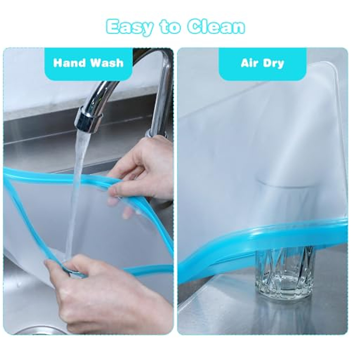 Amabro 6PCS Reusable Freezer Bags, BPA Free Sandwich Food Storage Bags Leakproof Gallon Bags Silicone Snack Bags for Marinate Meats Fruits Veggies Cereal Meal Prep Travel Fridge Kitchen