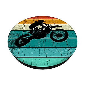 Dirt Bike Rider Motorcycle Retro Boys Teens Men PopSockets PopGrip: Swappable Grip for Phones & Tablets