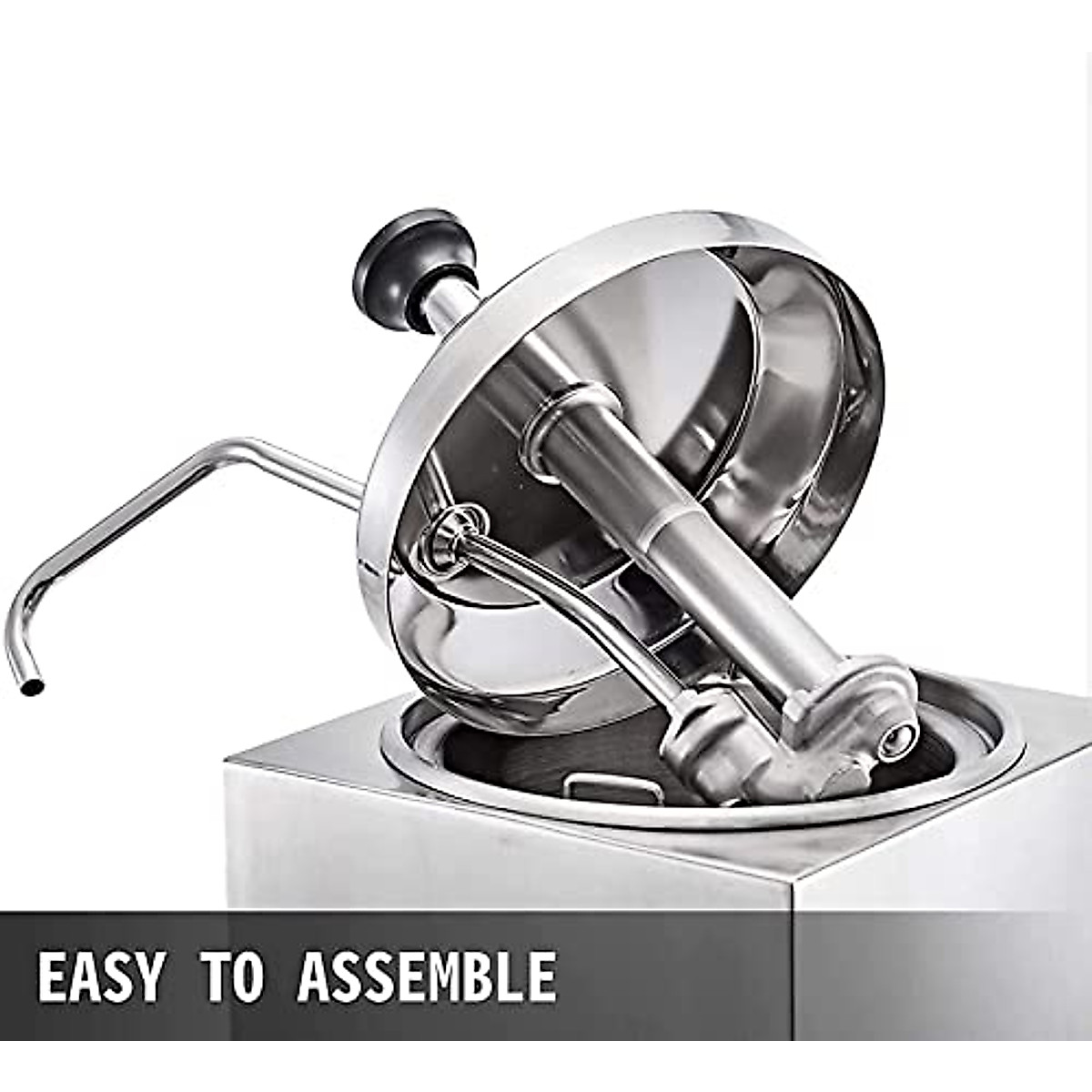 ANSNAL Cheese Dispenser with Heated Pump,2.5L Commercial Hot Fudge Warmer,800W Stainless Steel Sauce Warmer Pump Dispenser,for Hot Fudge Cheese Caramel,Temperature Control 30℃-110℃