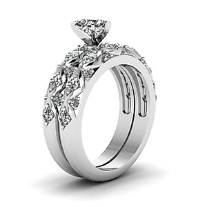 Women 2PCS Inlaid Zircon Proposal Rings Set Heart Shaped Simulated Diamond Elegant Ring Bridal Wedding Band (Sliver, 11)