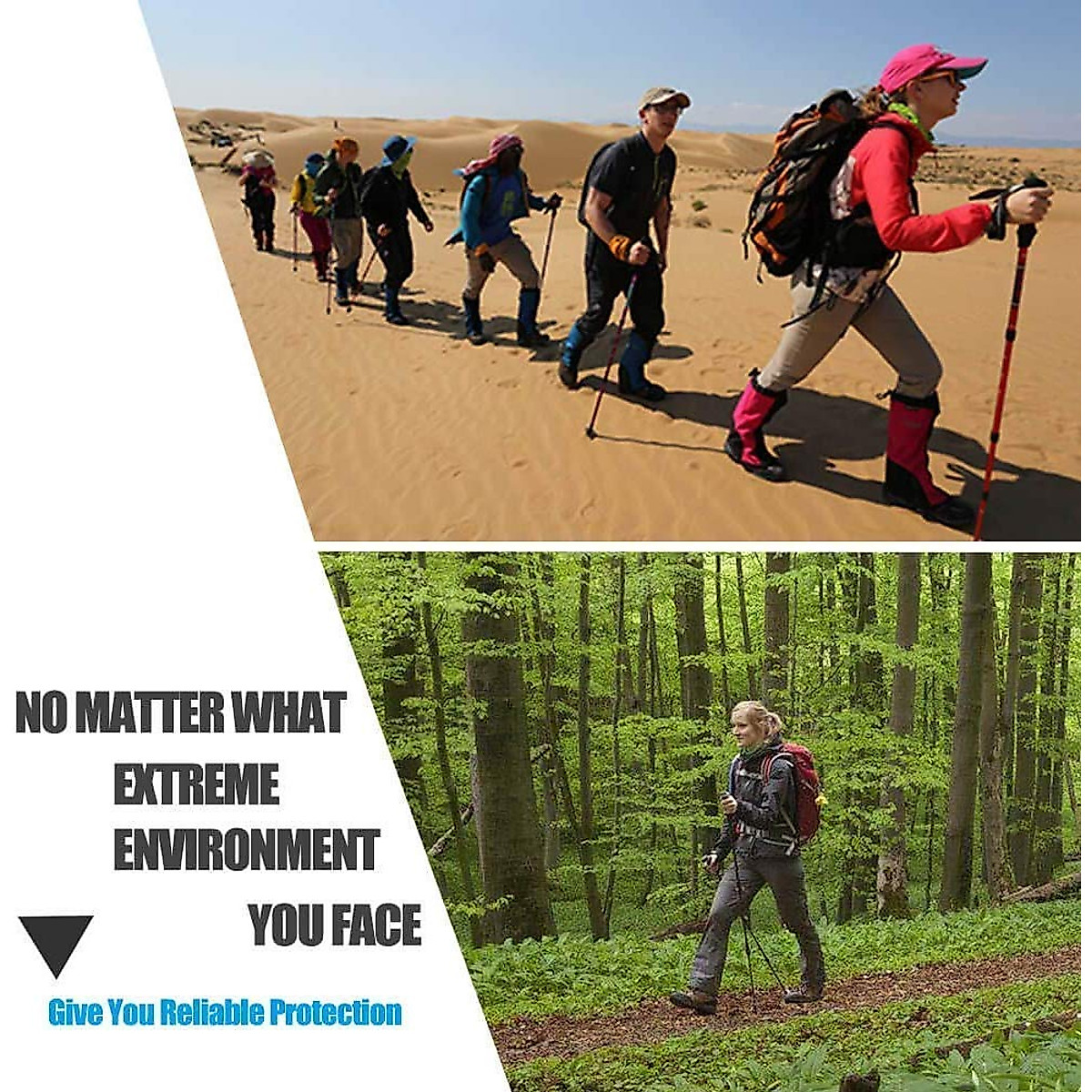 Outdoor Camo Leg Gaiters Waterproof Boots Cover for Hiking, Walking, Hunting (M)