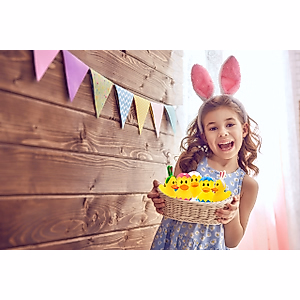 The Dreidel Company Happy Easter Rubber Duck Toy Bunny Rabbit Duckies for Kids Easter Eggs, Bath Birthday Gifts Baby Showers Summer Beach and Pool Activity, 2" (12-Pack)