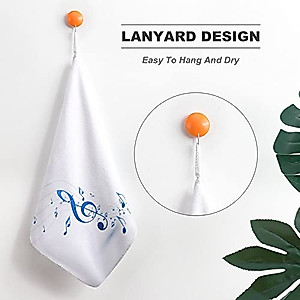 Lurnise Hand Towel Music Note Hand Towels Dish Towel Lanyard Design for Bathroom Kitchen Sports