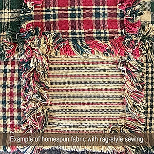 Cabin Christmas Stripe Cotton Homespun Plaid Fabric by JCS - Sold by The Yard