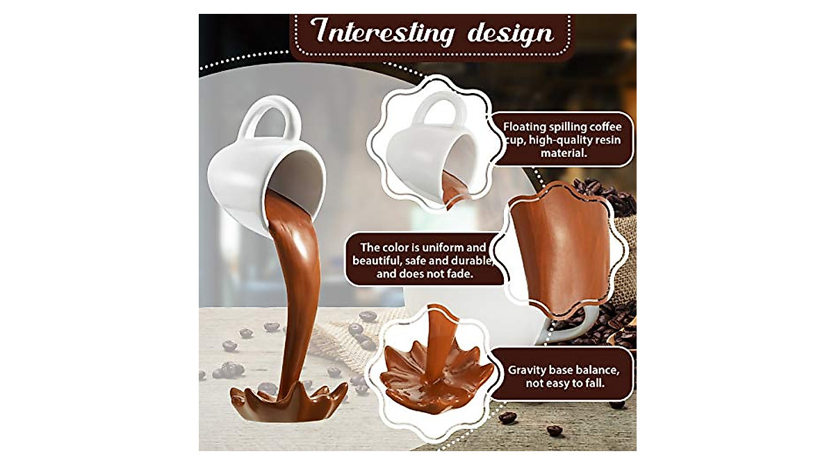 Jetec Floating Spilling Coffee Cup - Unique Coffee Art Decor