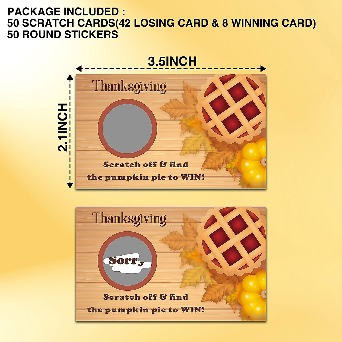 Thanksgiving Scratch Off Games, Thanksgiving Scratch Off Game Cards For Baby Shower, Bridal Shower, Fall Festival Raffle Lottery Tickets Cards, Set Of 50 Cards (B04)