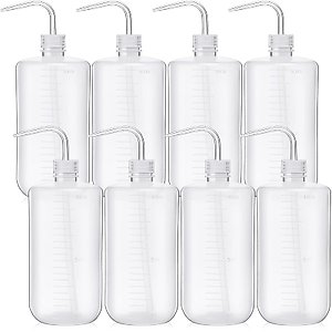 Mumufy 8 Pcs 1000 ml 33 oz Plastic Squeeze Bottle Safety Wash Bottles Lab Squeeze Bottle Squirt Tattoo Bottle with Narrow Mouth and Scale for Chemistry Industry Lab Gardening Tattoo Washing Cleaning