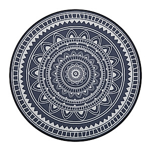 Heavyoff Round Office Chair Mat for Hardwood Floor Computer Gaming Rolling Chair Mat Floor Protector Mat Desk Rug Wood Tile Protection Mat for Office Home, Dark Grey, Diameter 32"