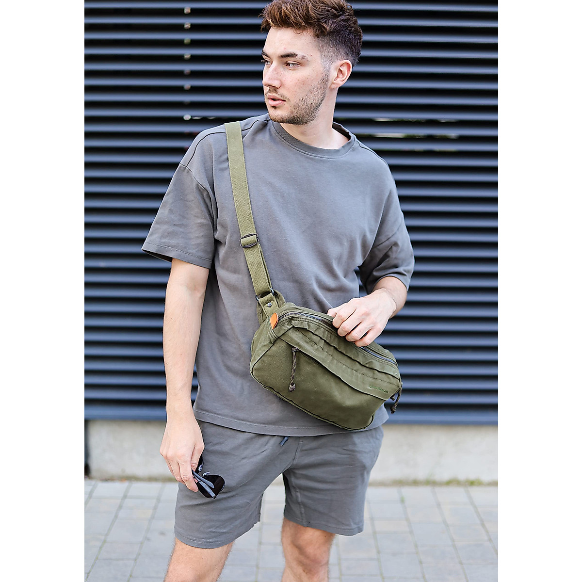 Gootium Canvas Backpack x Crossbody Pack - Casual Vintage Style Cloth Daypack Combo