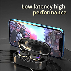VOLT PLUS TECH Slim Travel Wireless V5.1 Earbuds Compatible with Your Bose Bose Bluetooth Headset Series 1 Updated Micro Thin Case with Quad Mic 8D Bass IPX7 Waterproof/Sweatproof (White)