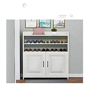 MFCHY Shoe Rack Shelf Console Cabinet Simple Multi-Layer Large Capacity Shoe Cabinet Storage Cabinet Wooden Shoes (Color : Black)