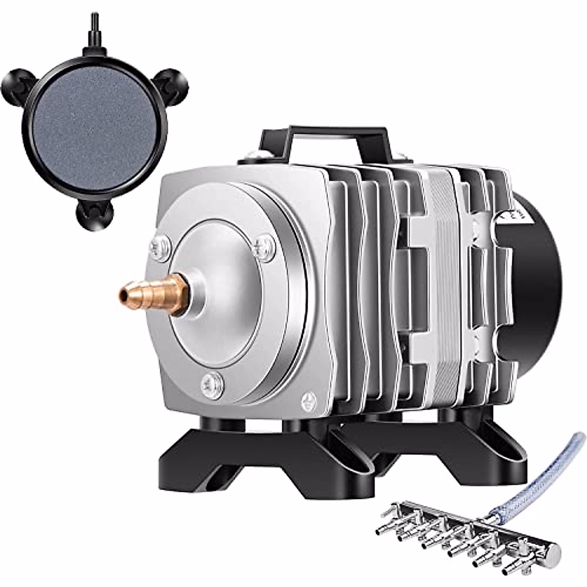 VIVOSUN 317-1750GPH Commercial Air Pump 20W-102W and Air Stone Disc 4 x 4 Inch with Shell and Sucker for Aquarium, Fish Tank and Hydroponics Air Pump