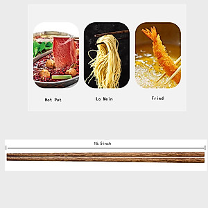 16.5 Inch Long Cooking Chopstick Wooden Chopstick Long Hot Pot Chopstick 10 pairs Wooden Frying Chopstick, for Hot Pot, Frying, Noodle, Cooking Favor