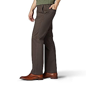 Lee Men's Extreme Motion Flat Front Regular Straight Pant Tea Leaf 33W x 30L