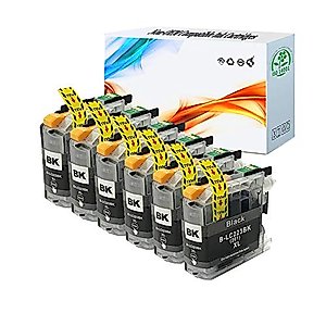 HGZ 6 Pack Black LC203XL LC203 BK LC201XL LC201 Compatible Ink Cartridges for Brother MFC-j460DW MFC-J480DW MFC-J485DW MFC-J680DW MFC-J880DW MFC-J885DW MFC-J4620DW MFCJ5720DW MFC-J5520DW MFC-J4420DW