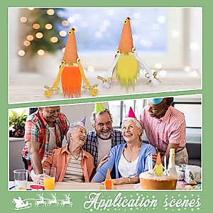 GORGECRAFT 14 Pieces Gnome Beard Faux Fur Gnome Beards Cotton Pigtail Dwarf Beard Kit Faux Fur Beard Hair Set for DIY Handmade Sewing Craft Easter Christmas Party Supplies, 2 Colors