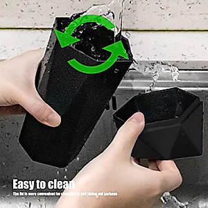 Yonput Pack-1 Car Trash Can with Lid, 3" x 7.8" Portable Automatic Small Trash Can, Diamond Design Waterproof Trash Can Used in Car Home Office (Black)