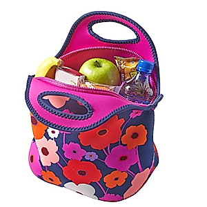 BUILT Gourmet To Go Soft Neoprene Lunch Tote Bag - Lightweight, Insulated and Reusable Lush Flower 5159629