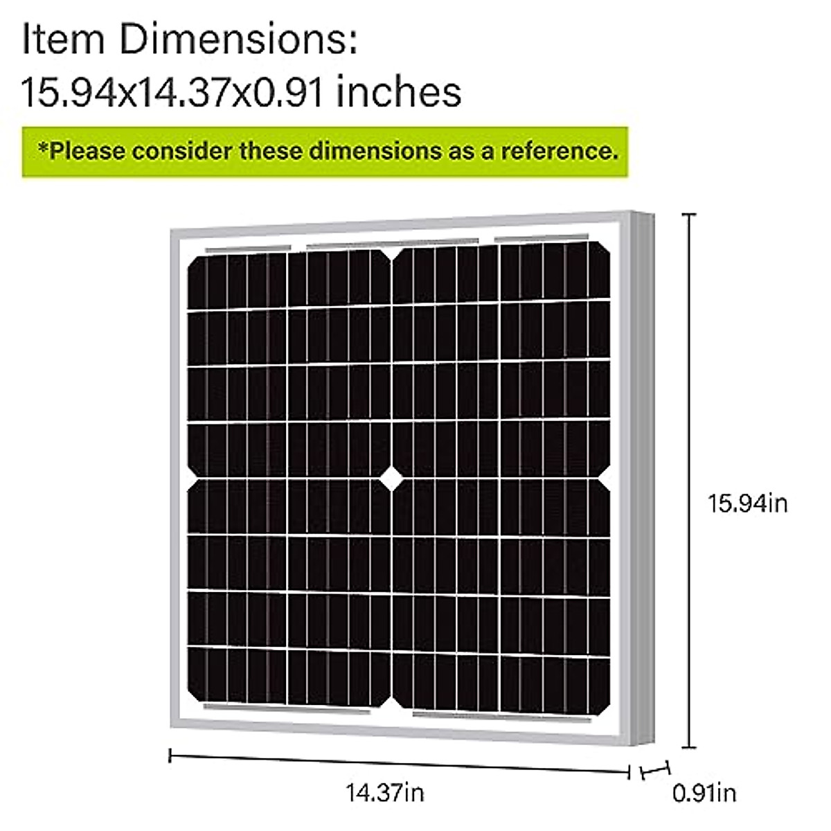 Newpowa 25W Monocrystalline Solar Panel 12V 25 Watt Mono Solar Panel Module for RV Marine Boat Off Grid