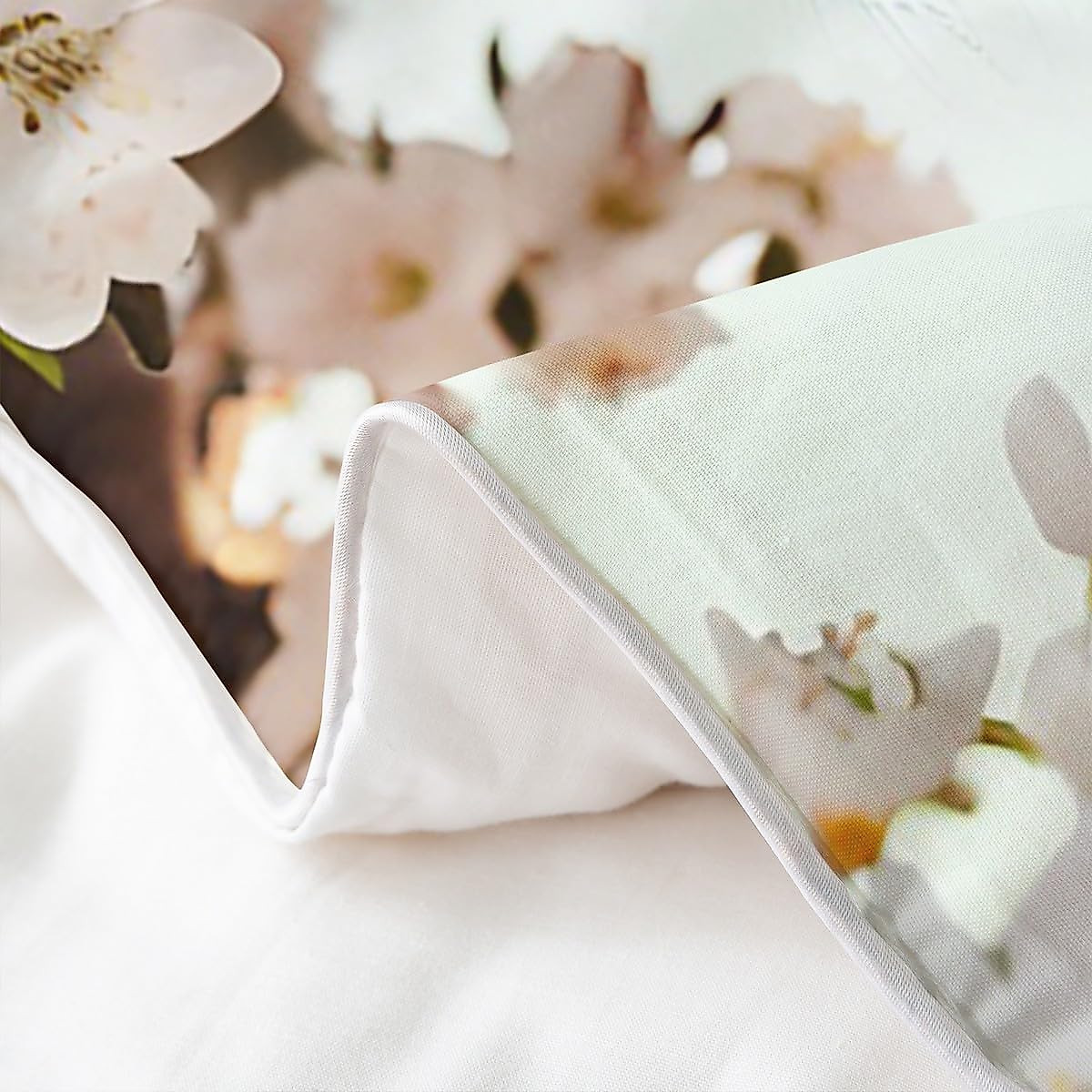 Feelyou Fox Duvet Cover 100% Cotton Boys Girls Twin Size Cute Cartoon Fox Bedding SetWoodland Fox Comforter Cover Set Wild Animal Bedspread Cover Room Decor Cherry Blossoms Bedclothes Zipper