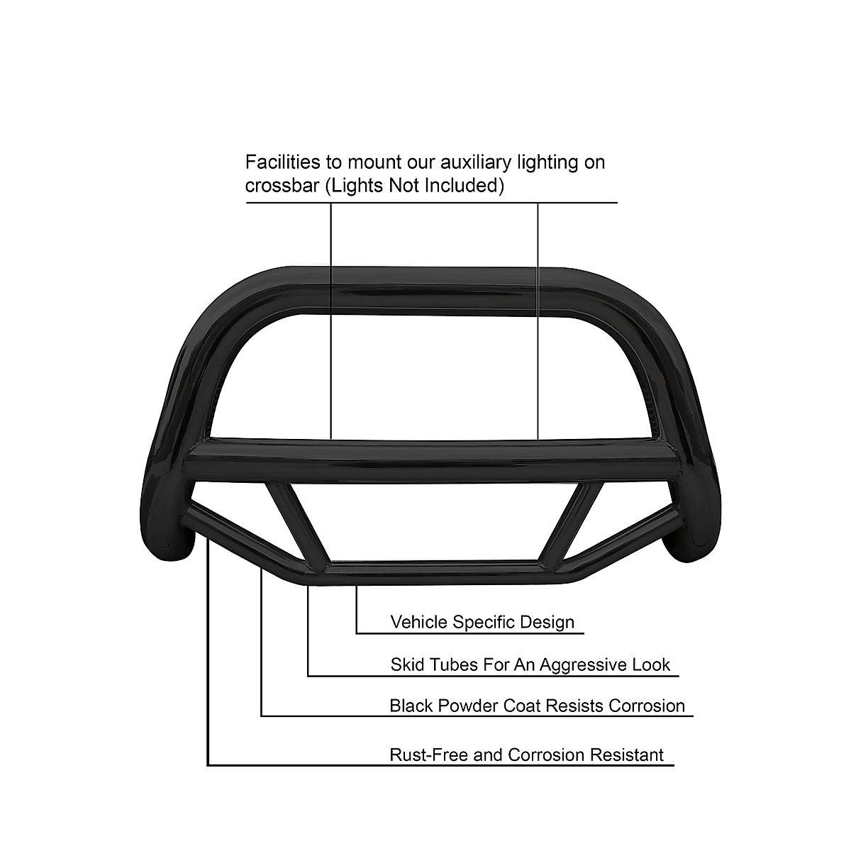 Black Horse Off Road No Skid Plate, One Size